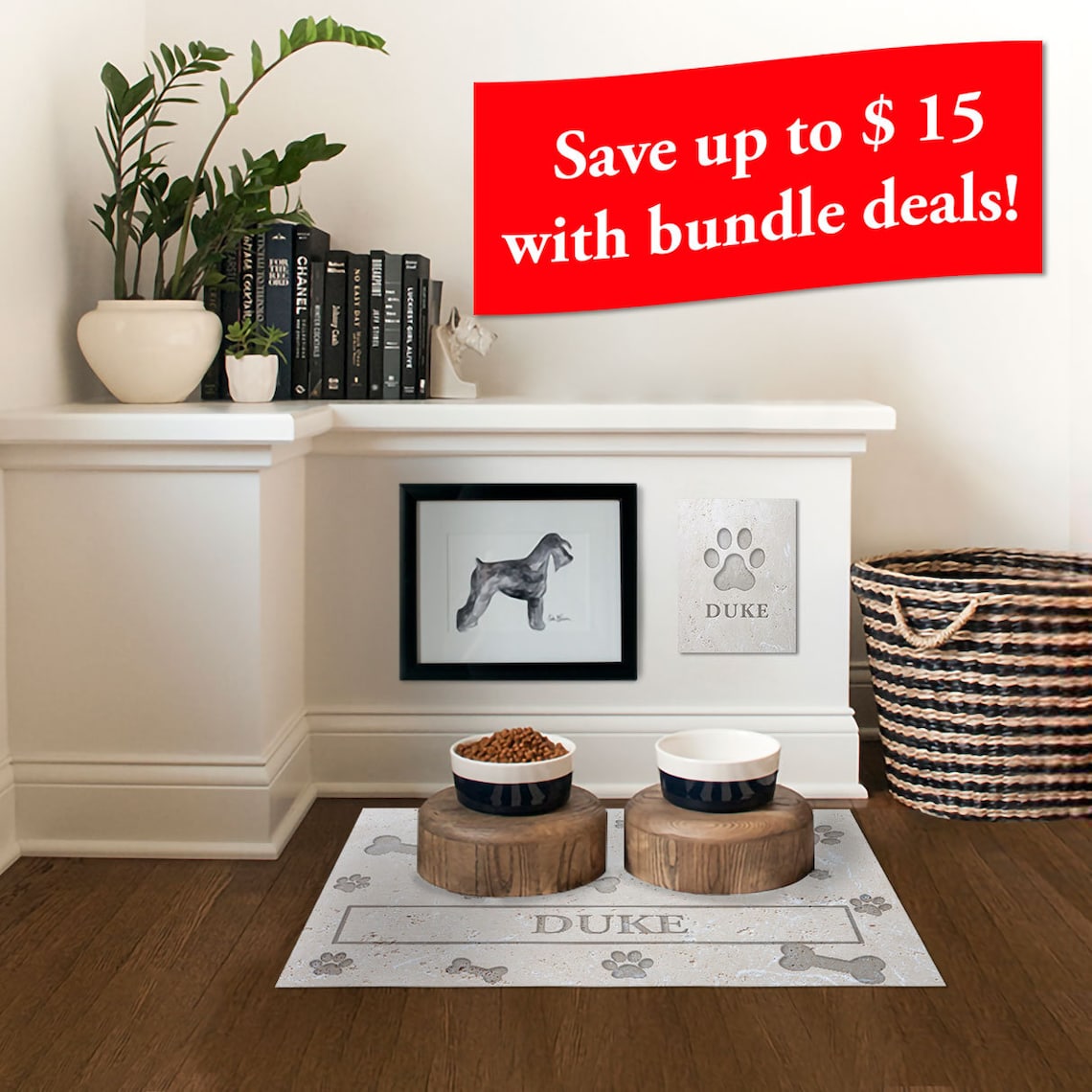 BUNDLE DEAL Dog Wood Leash Holder Pet Mat Bundle Deal | Etsy