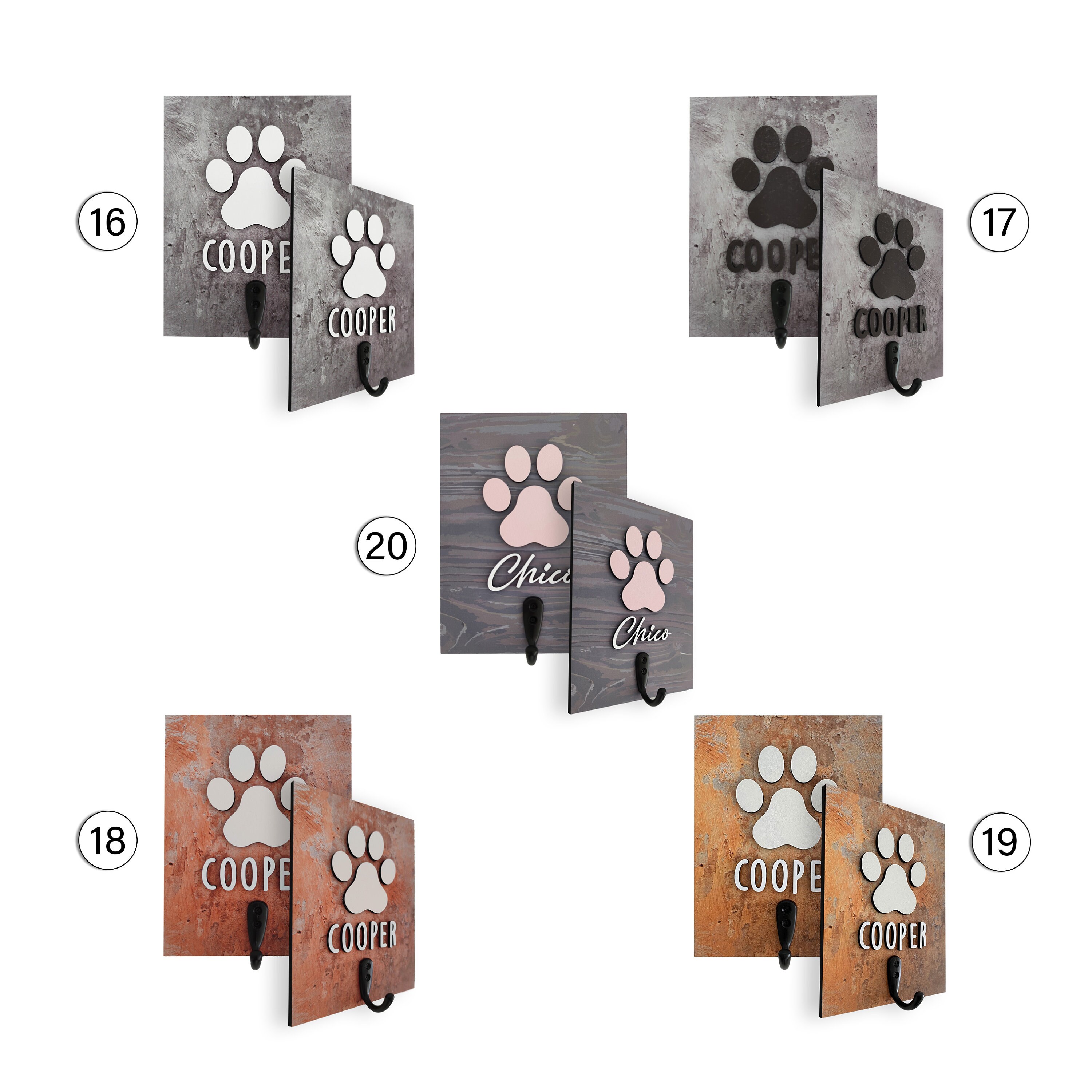 Personalized Dog Wood Leash Holder Dog Sign Leash Hook Collar - Etsy