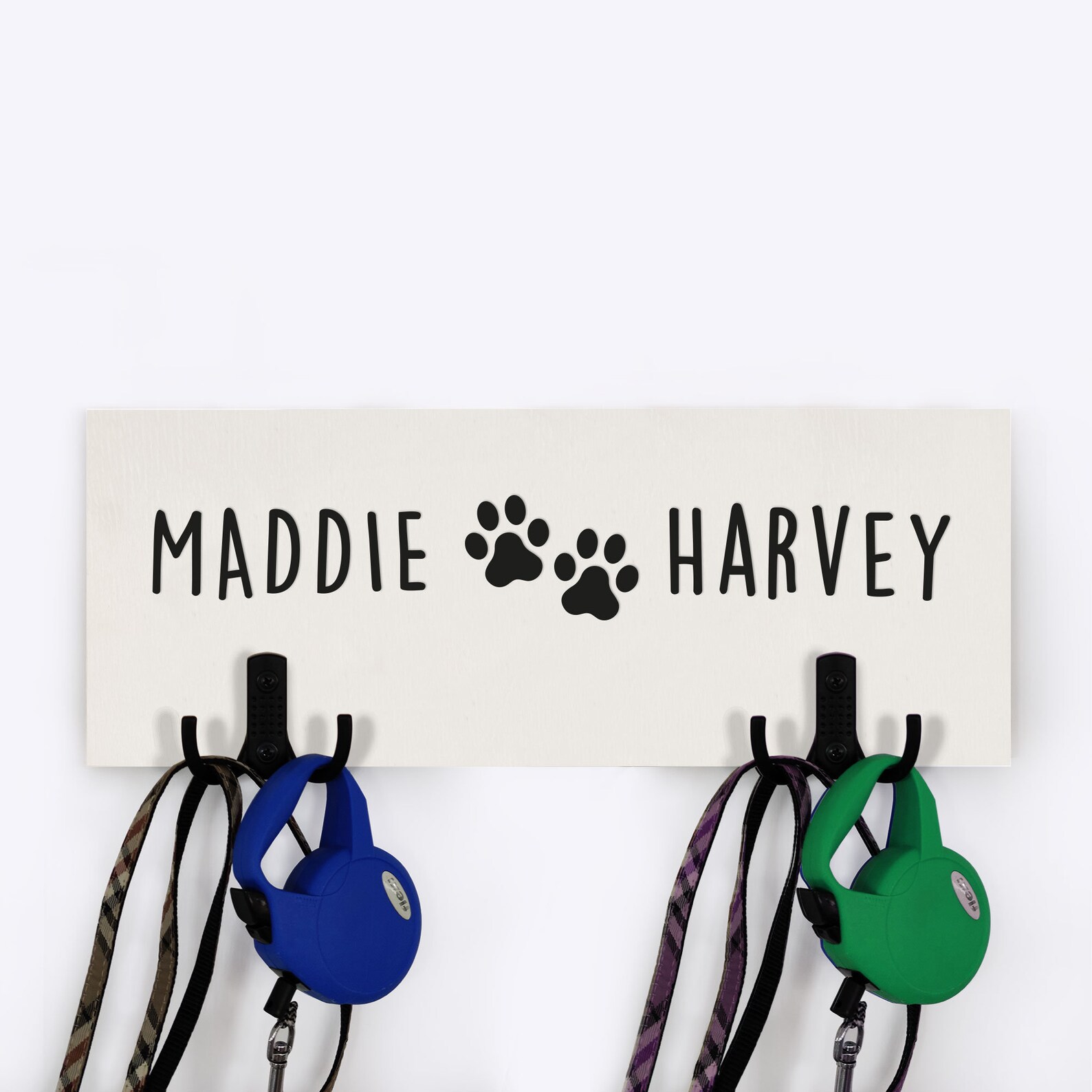 Personalized Dog Wood Leash Holder for 2 or 3 Dogs Sign Leash - Etsy