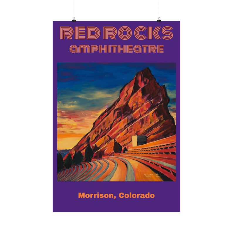 Red Rocks Amphitheatre Poster | Colorado Venue Art Print - Etsy