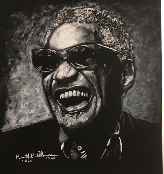 Ray Charles Pastel Drawing | Etsy