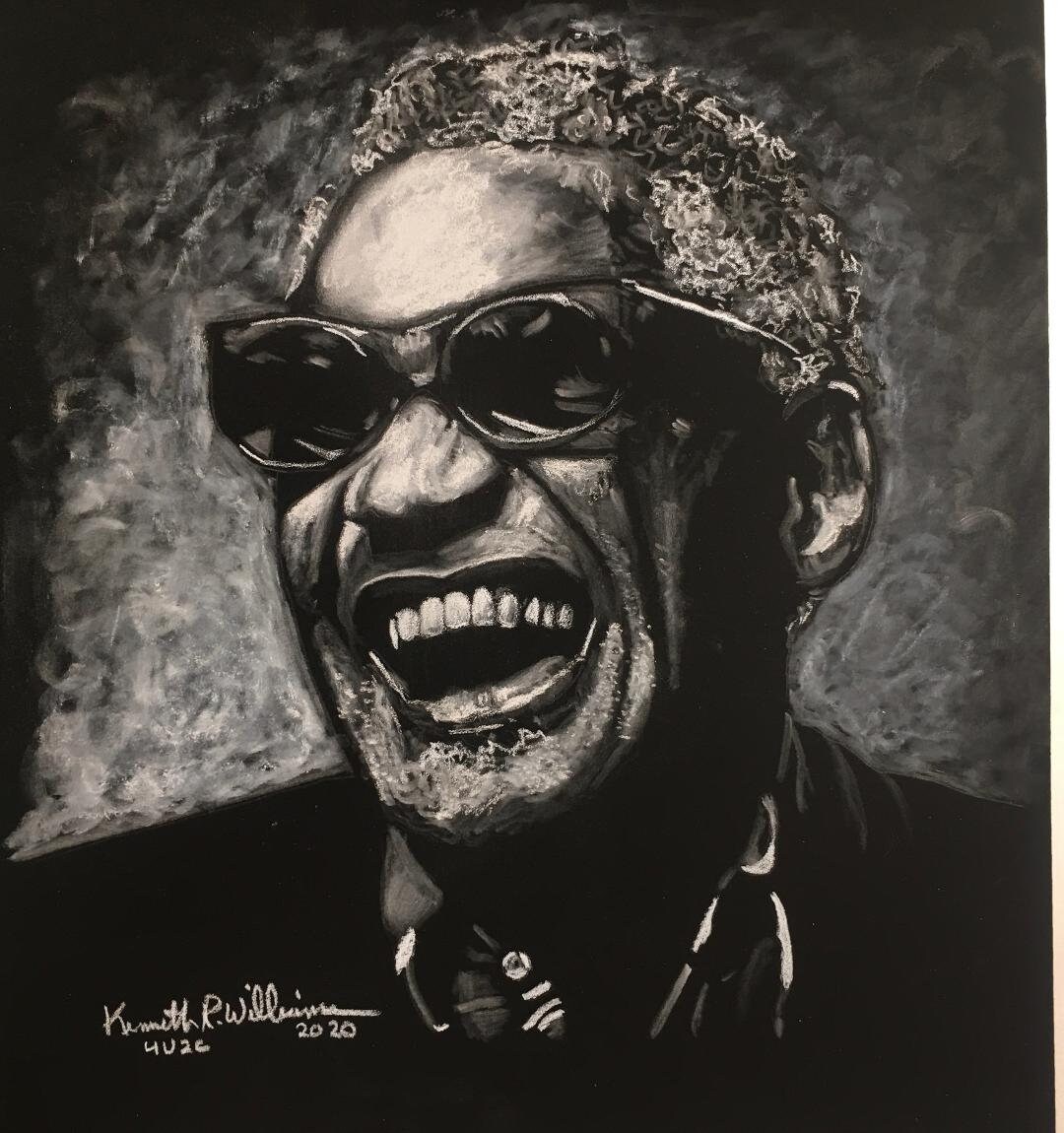 Ray Charles Pastel Drawing - Etsy
