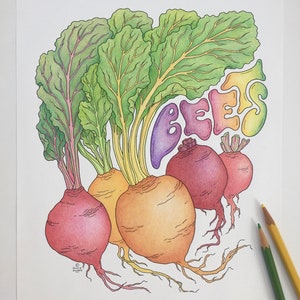 BEETS Coloring Page, PDF, 8.5x11”, A4, Printable Downloadable Adult ...