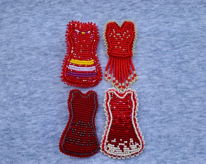 Beaded Red Dress Pin, MMIWG2S Awareness - Etsy Canada