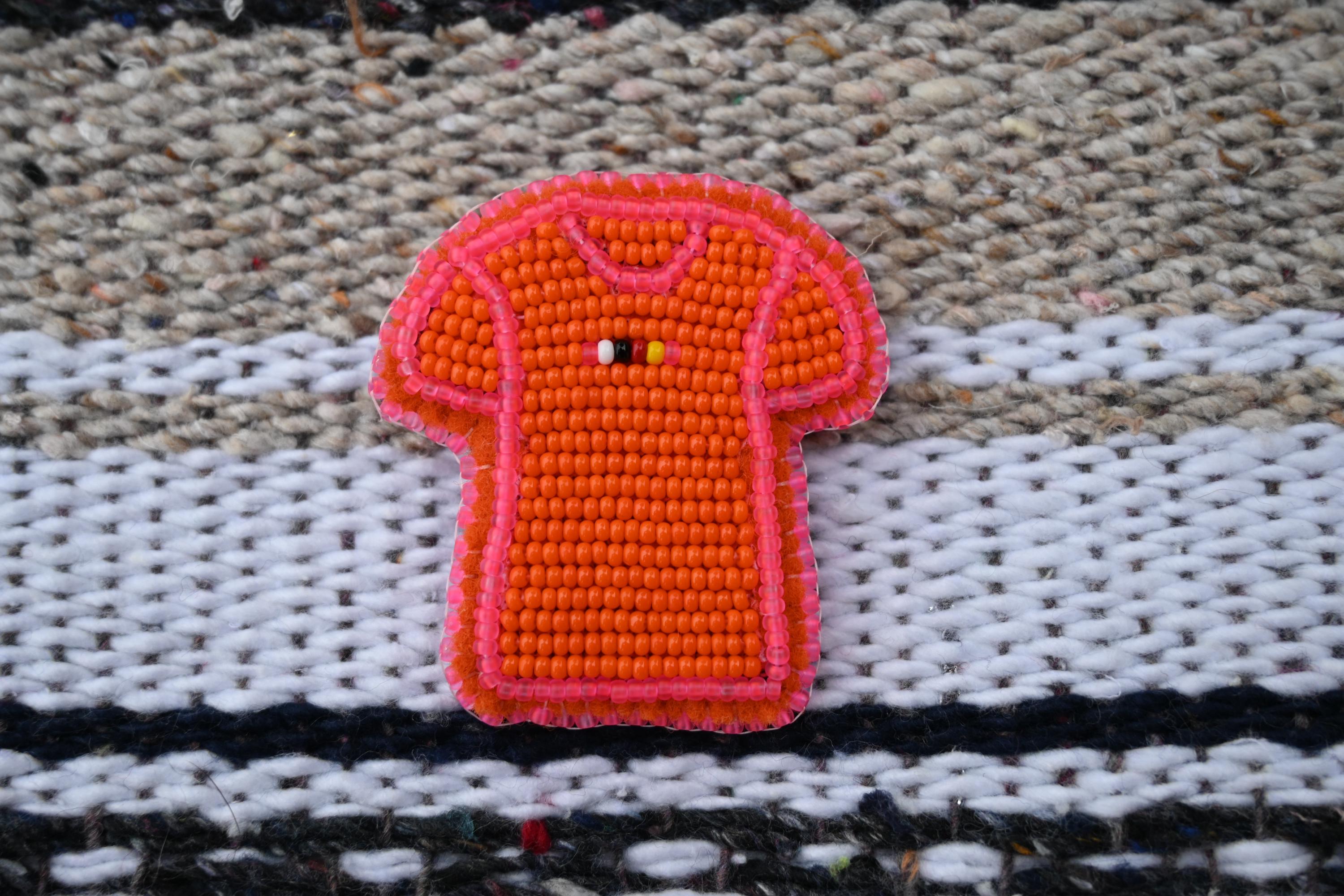 Beaded Orange T-shirt Pin - Etsy Canada