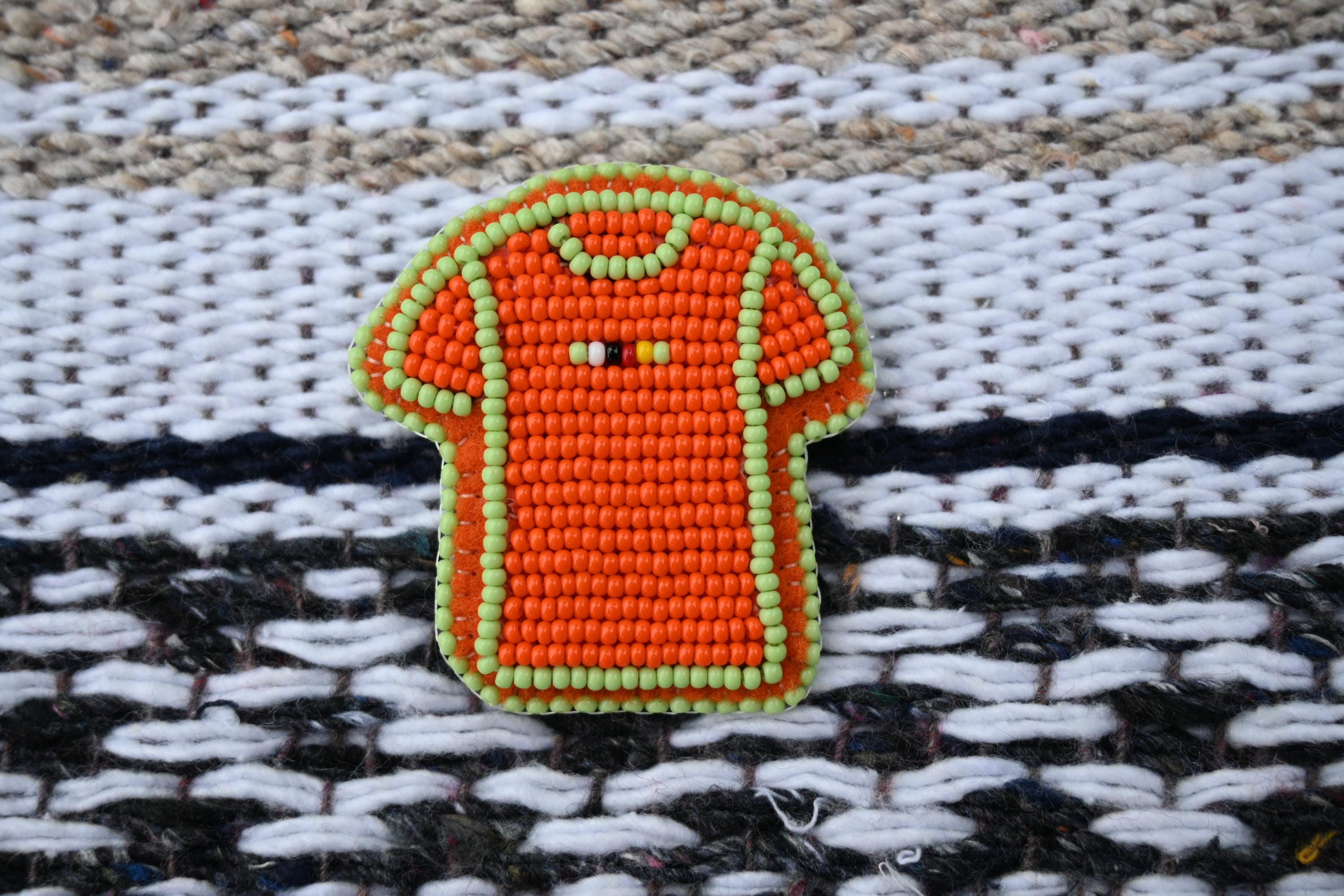 Beaded Orange T-shirt Pin - Etsy Canada