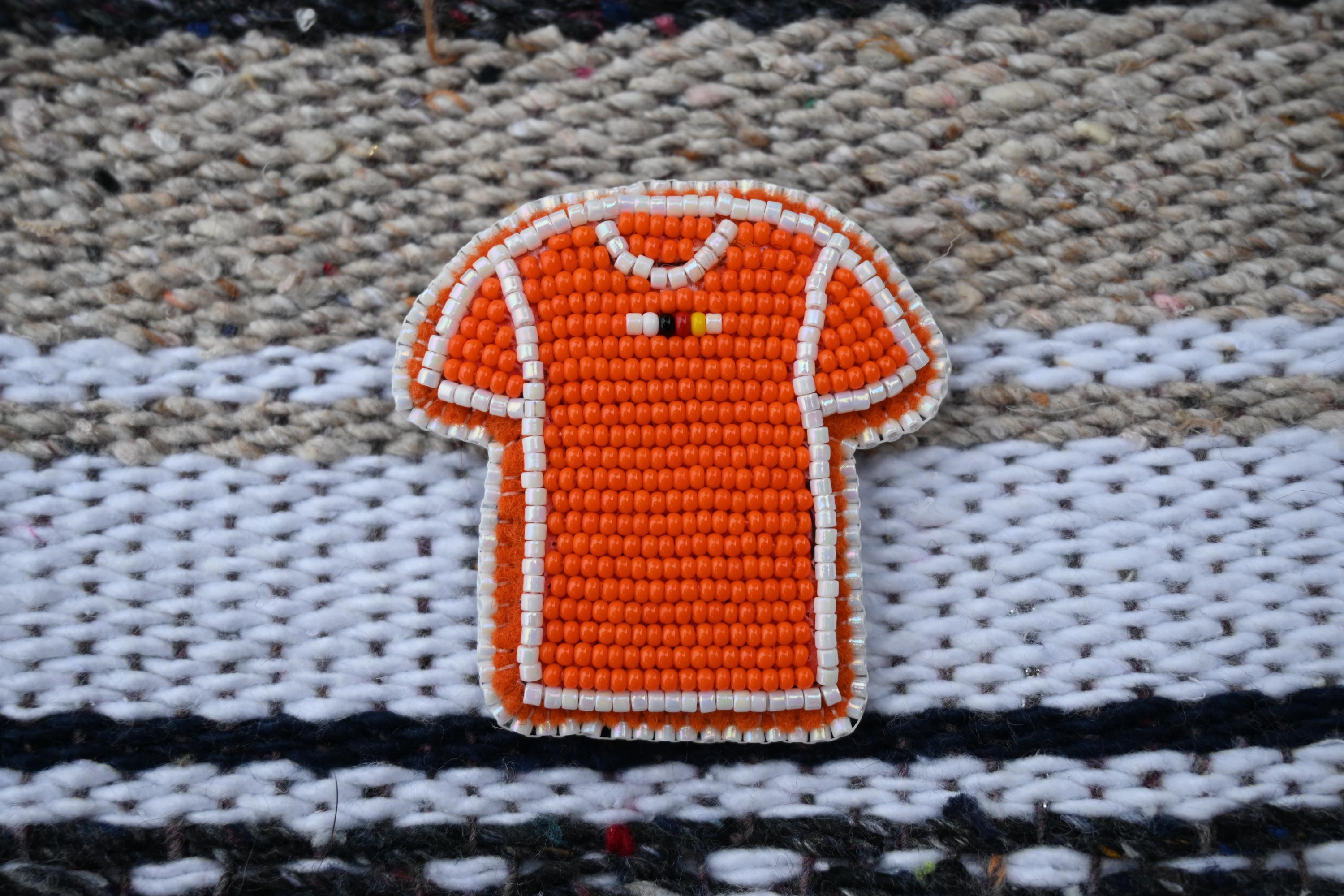 Beaded Orange T-shirt Pin - Etsy Canada