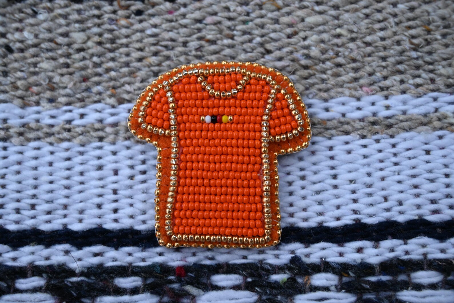 Beaded Orange T-shirt Pin - Etsy Canada