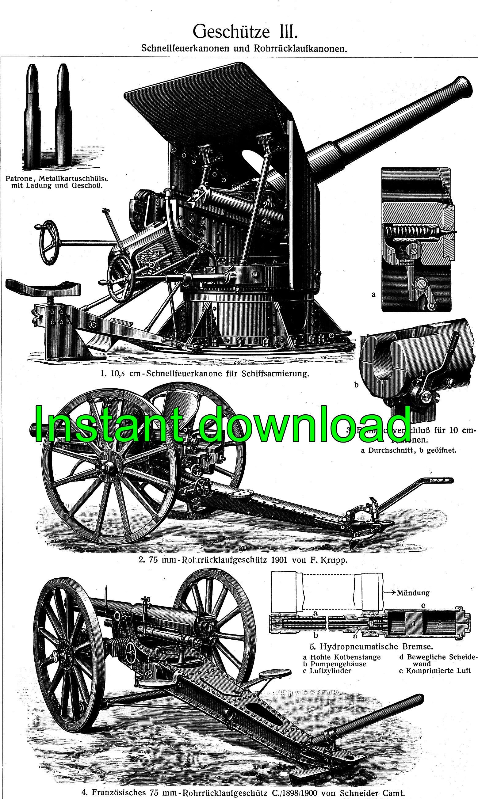 Military Old machine 1904 vintage graphic Old Book pages | Etsy