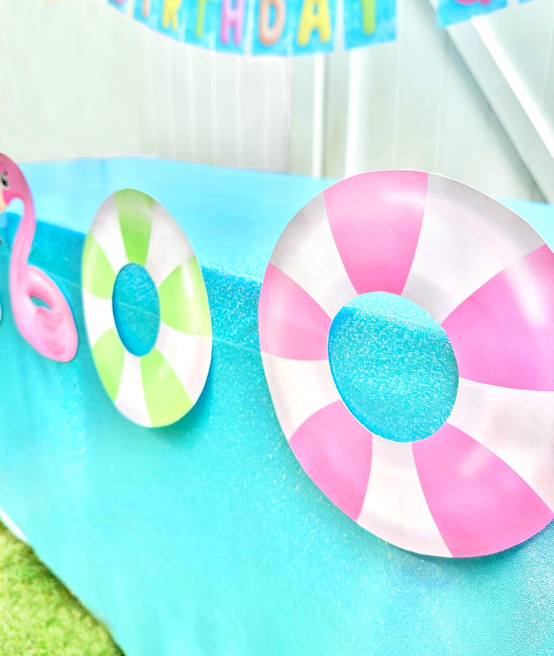 Swan Pool Float Garland PRINTABLE, Pool Floatie Party Banner, Swan ...