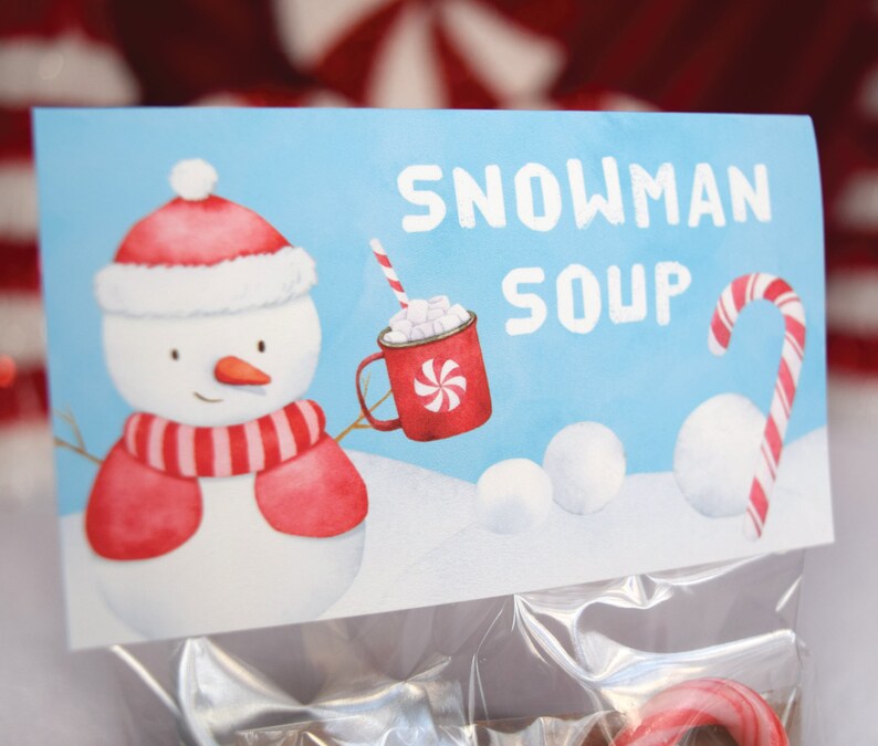Snowman Soup Treat Bag Topper PRINTABLE Snowman Soup Gift Tag | Etsy