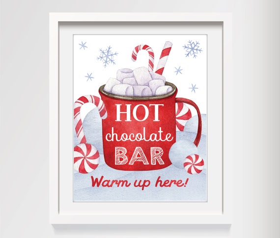Hot Chocolate Bar Sign PRINTABLE Christmas Hot Chocolate | Etsy