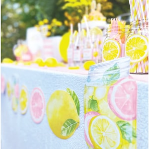 Pink Lemonade Garland Banner PRINTABLE, Pink Lemonade Birthday Party ...