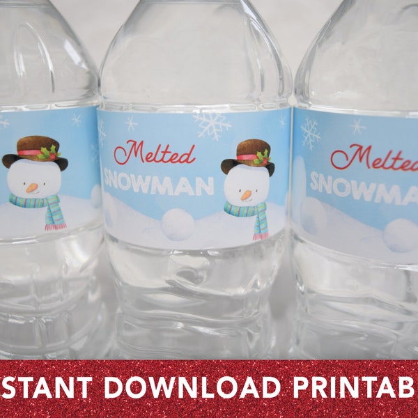 Melted Snowman Label - Etsy