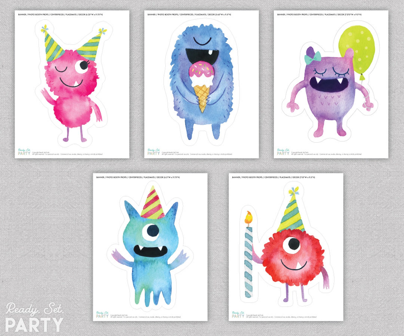 Monster Birthday Party Banner PRINTABLE, Little Monster 1st Birthday ...