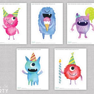 Monster Birthday Party Banner PRINTABLE, Little Monster 1st Birthday ...