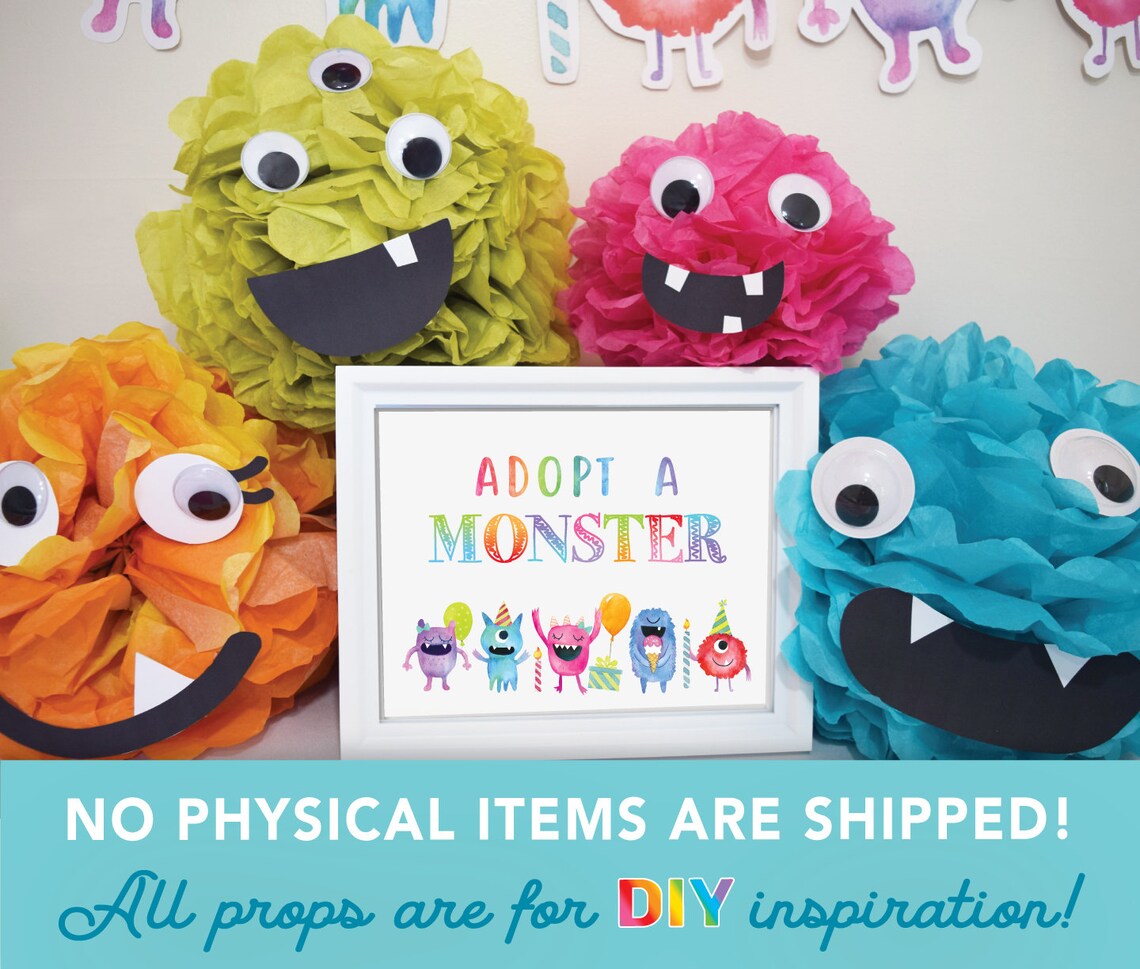 Adopt A Monster Certificate and Sign PRINTABLE, Monster Adoption, Adopt ...