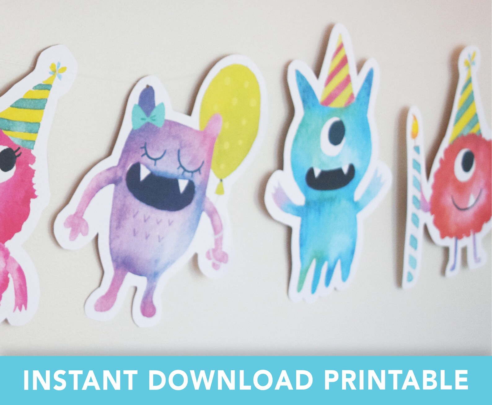 Monster Birthday Party Banner PRINTABLE Little Monster 1st - Etsy