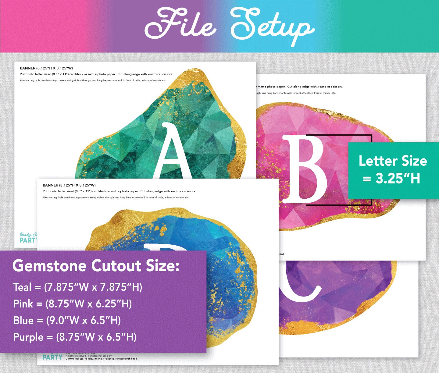 Gemstone Birthday Banner Editable PRINTABLE, "she's A Gem" Bridal Baby ...