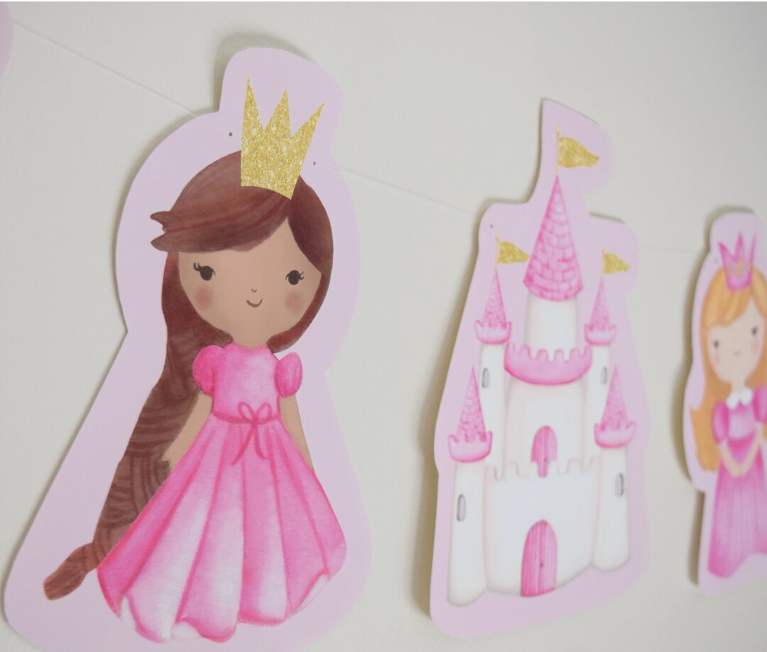 Princess Birthday Banner PRINTABLE, Princess Birthday Party Decorations ...