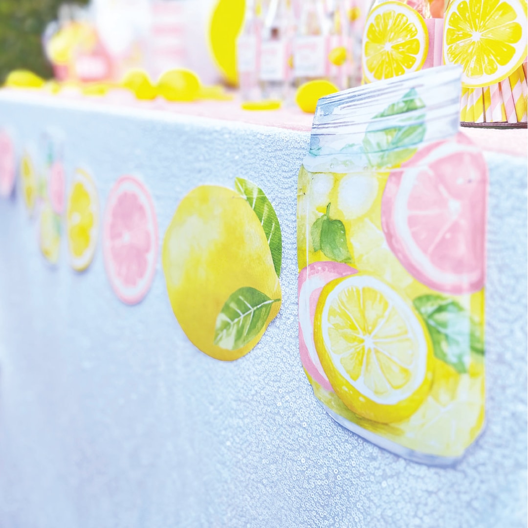 Pink Lemonade Garland Banner PRINTABLE, Pink Lemonade Birthday Party ...