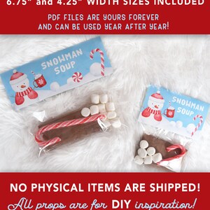 Snowman Soup Treat Bag Topper PRINTABLE, Snowman Soup Gift Tag Label ...