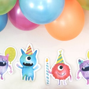Monster Birthday Party Banner PRINTABLE, Little Monster 1st Birthday ...