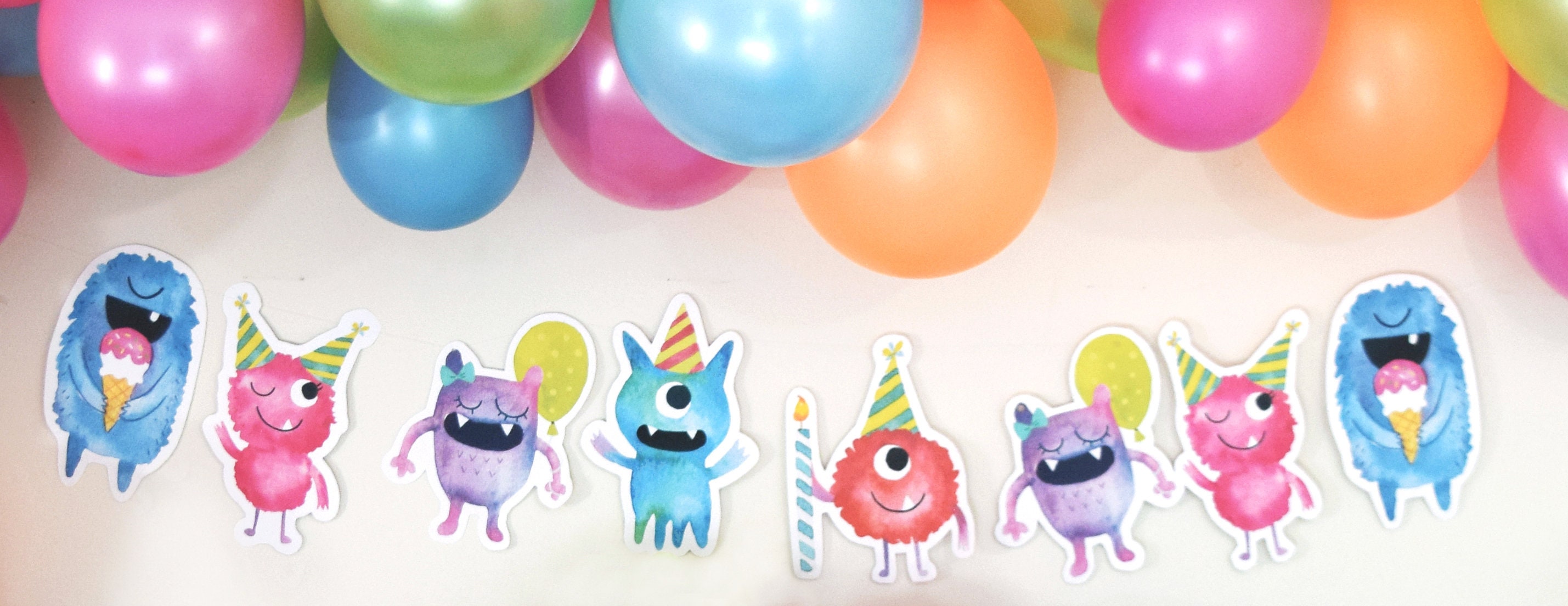 Monster Birthday Party Banner PRINTABLE, Little Monster 1st Birthday ...