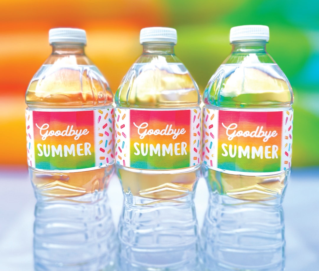 Goodbye Summer Water Bottle Label Wrapper PRINTABLE, End of Summer ...