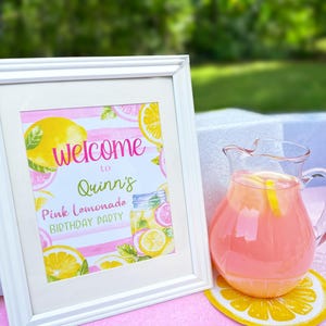Pink Lemonade Decorations Bundle Package PRINTABLE, Lemon Birthday ...