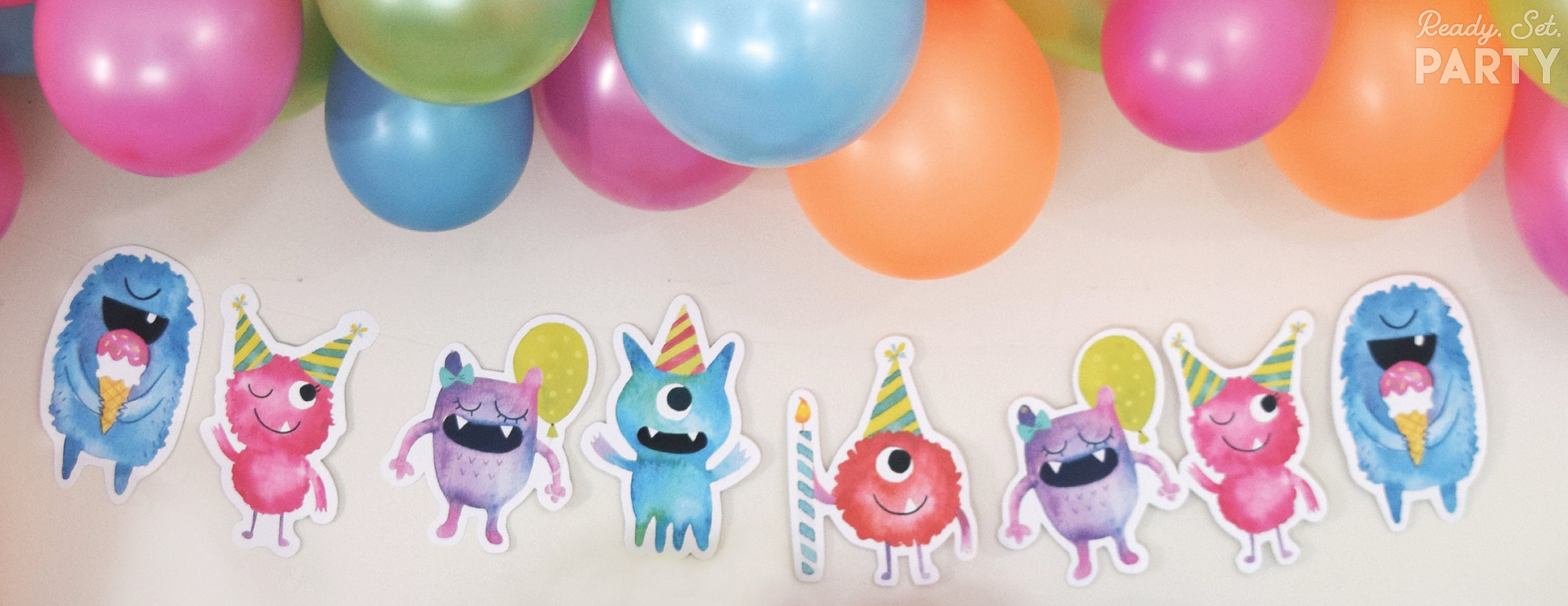 Monster Birthday Party Banner PRINTABLE Little Monster 1st | Etsy