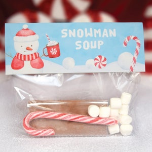 Snowman Soup Treat Bag Topper PRINTABLE, Snowman Soup Gift Tag Label ...