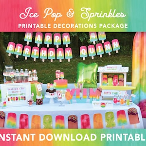 Popsicle Party Decorations PRINTABLE Package, Popsicle Birthday Party ...