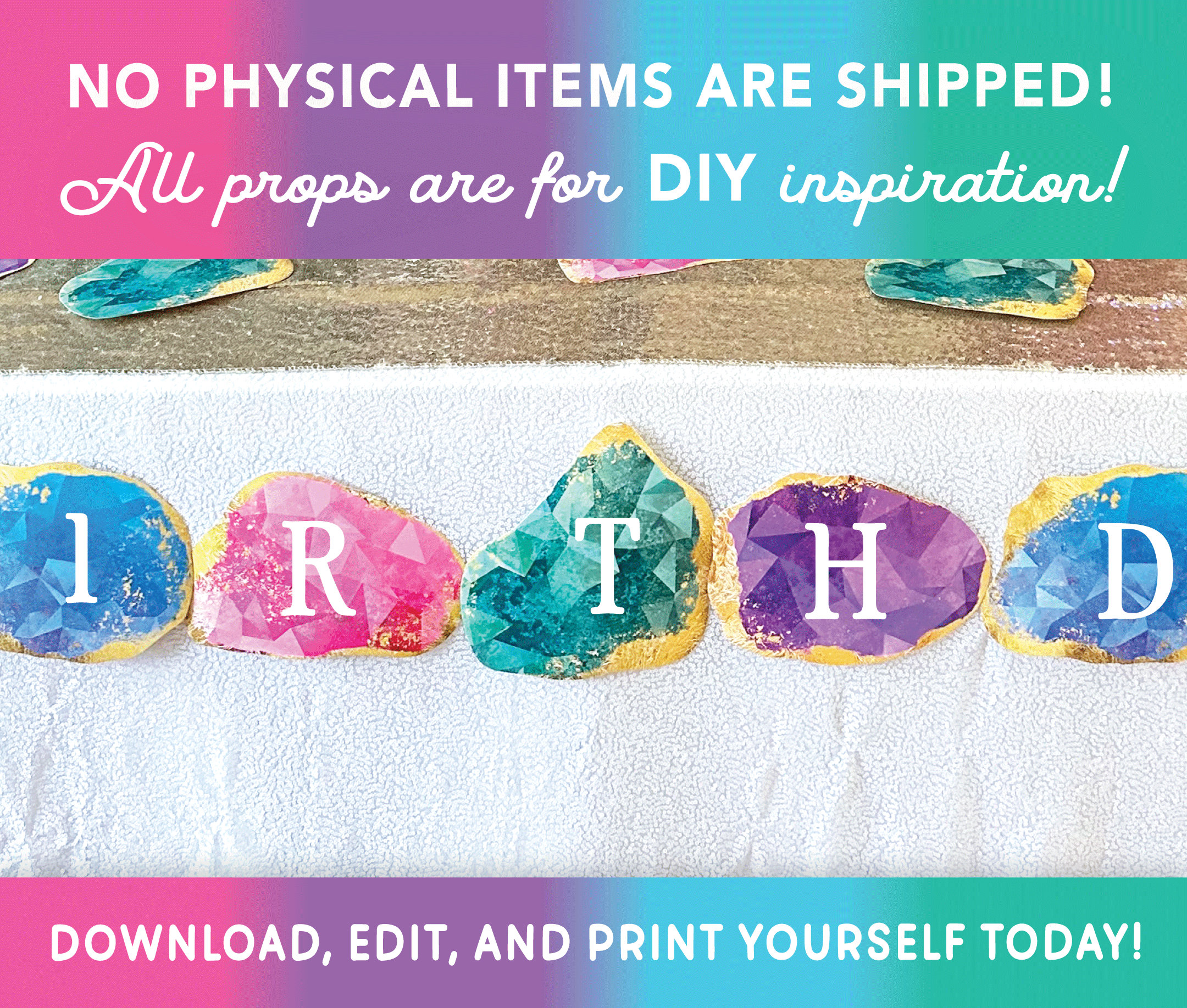 Gemstone Birthday Banner Editable PRINTABLE, "she's A Gem" Bridal Baby ...