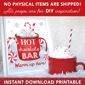 Hot Chocolate Bar Sign PRINTABLE, Christmas Hot Chocolate Station Sign ...