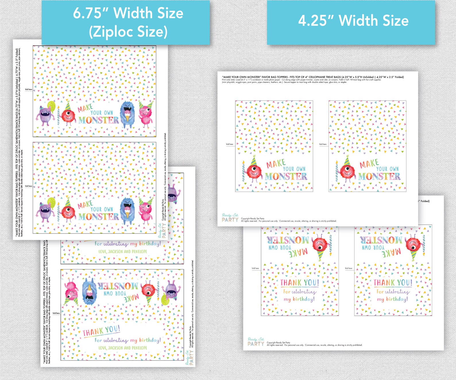 Make Your Own Monster Tag PRINTABLE Make A Monster Bag Topper - Etsy