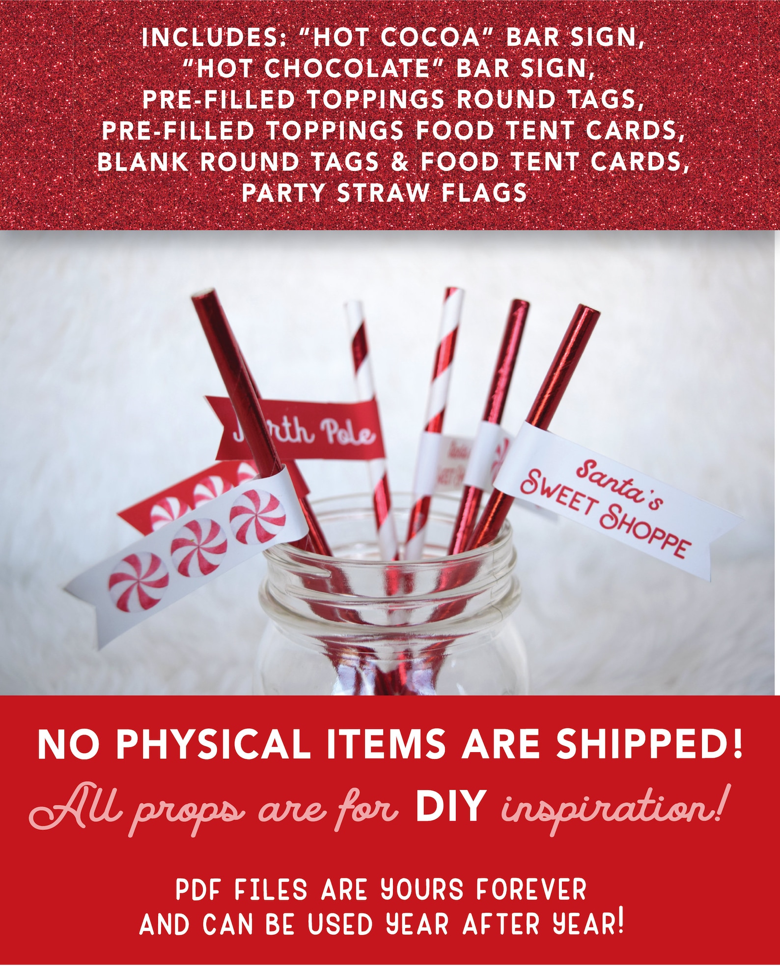 Hot Chocolate Bar Kit PRINTABLE Hot Cocoa Bar Christmas Hot | Etsy
