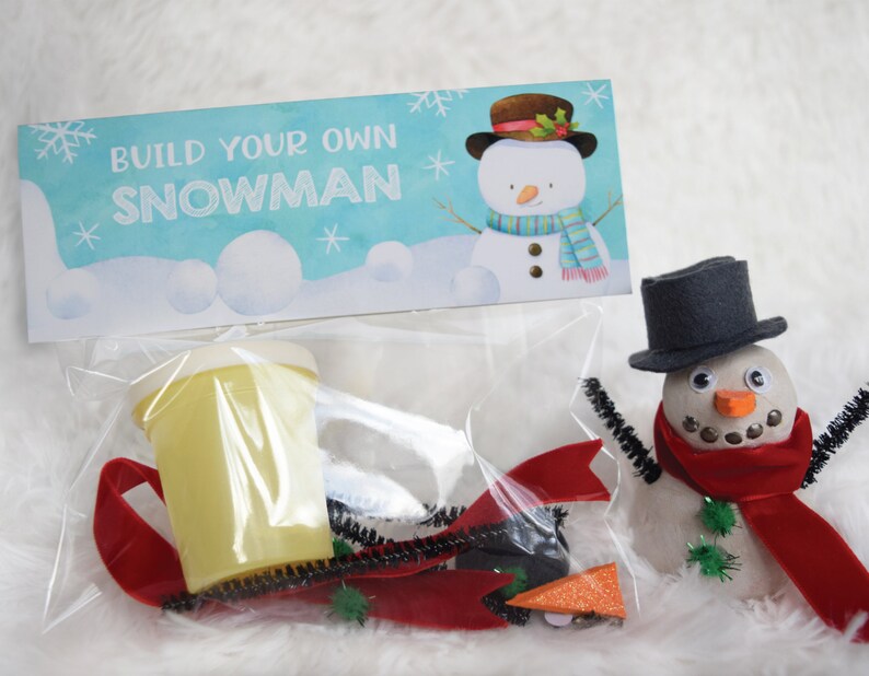 Build Your Own Snowman Favor Bag Topper PRINTABLE Build a | Etsy