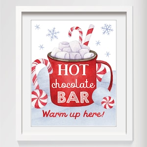 Hot Chocolate Bar Kit PRINTABLE, Hot Cocoa Bar, Christmas Hot Chocolate ...