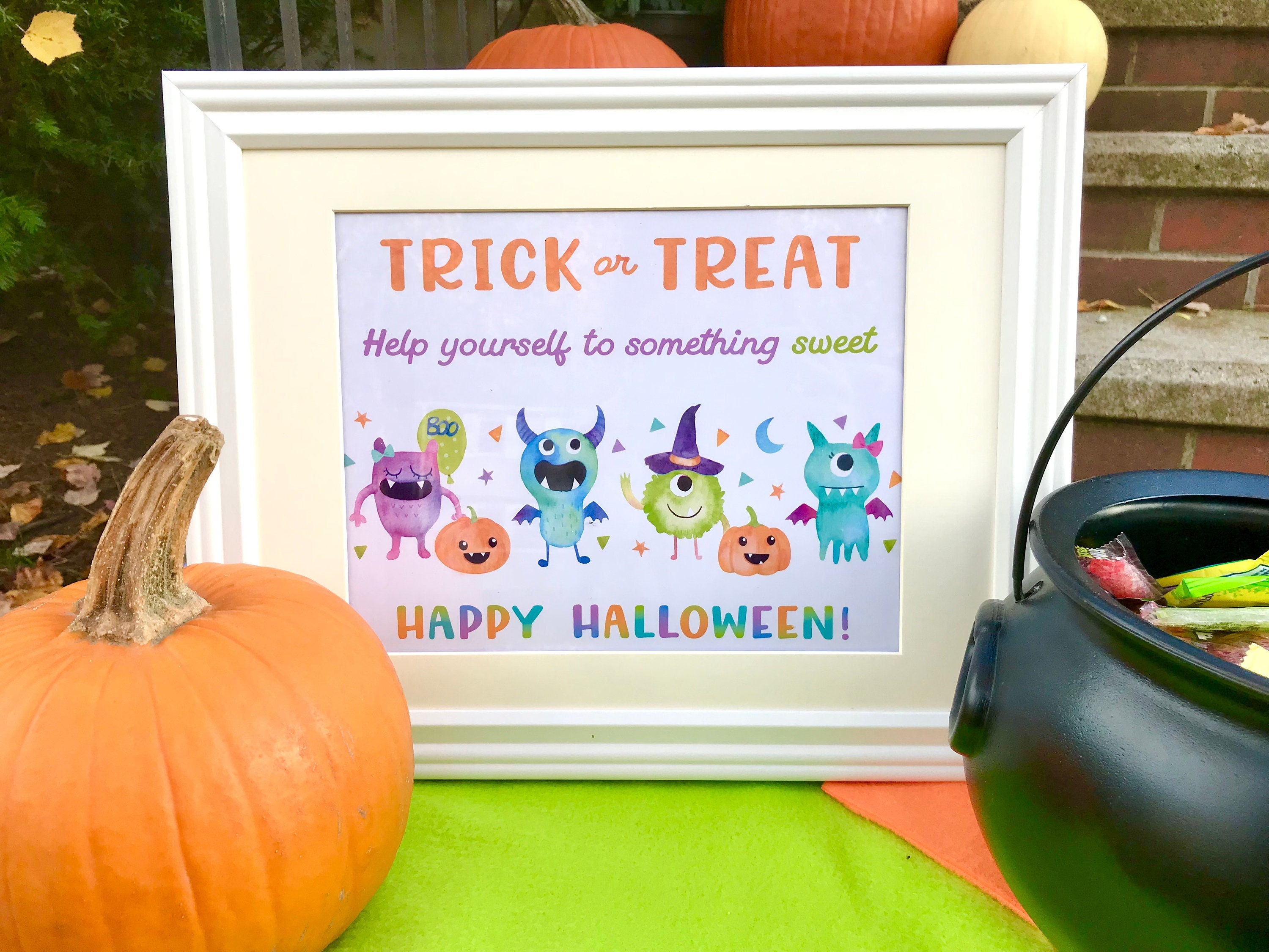Trick or Treat Sign PRINTABLE | Halloween Please Take One Sign | Happy ...