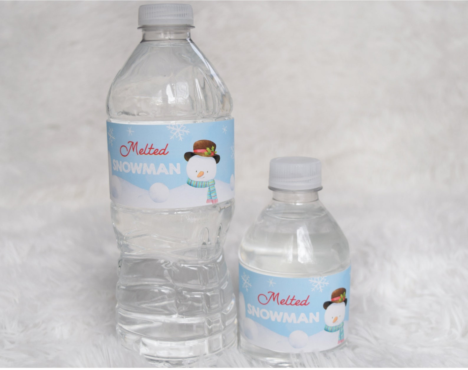 Melted Snowman Water Bottle Label Wrapper PRINTABLE, Christmas Water ...