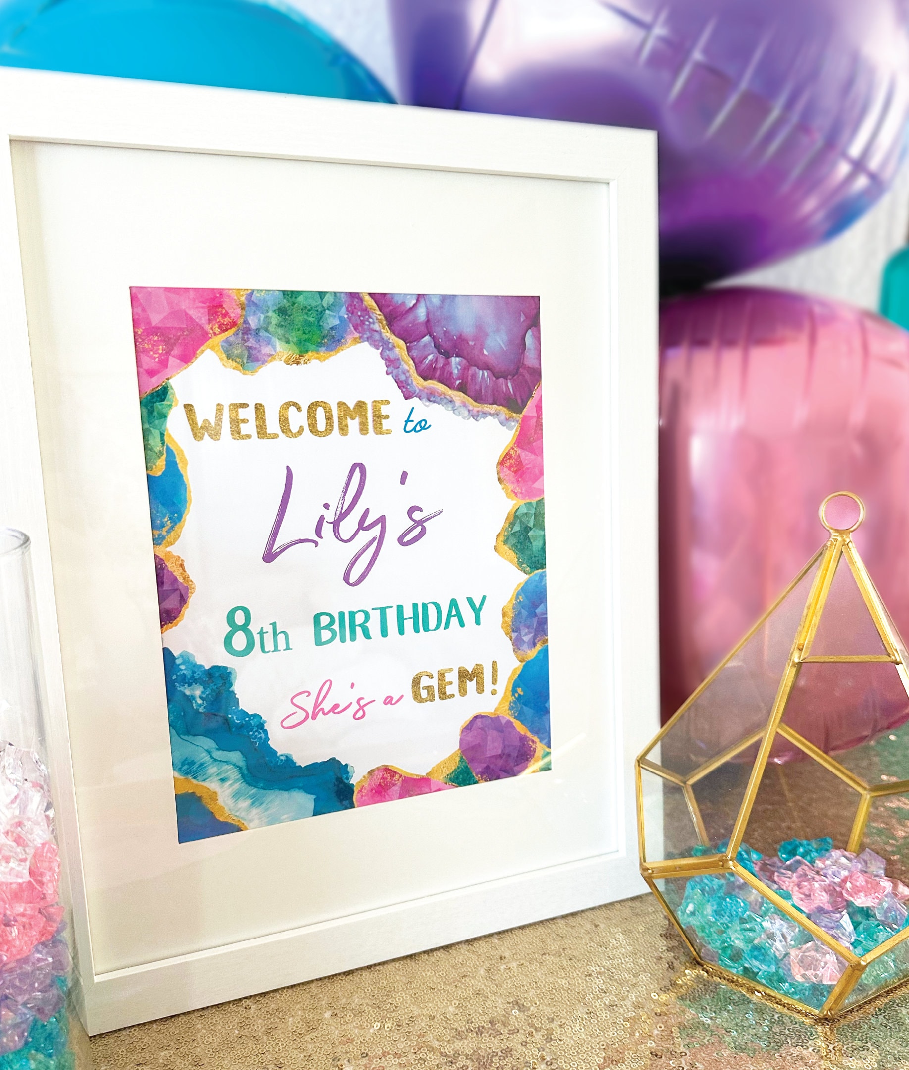 Gemstone Birthday Party Package PRINTABLE, "she's A Gem" Birthday Party ...