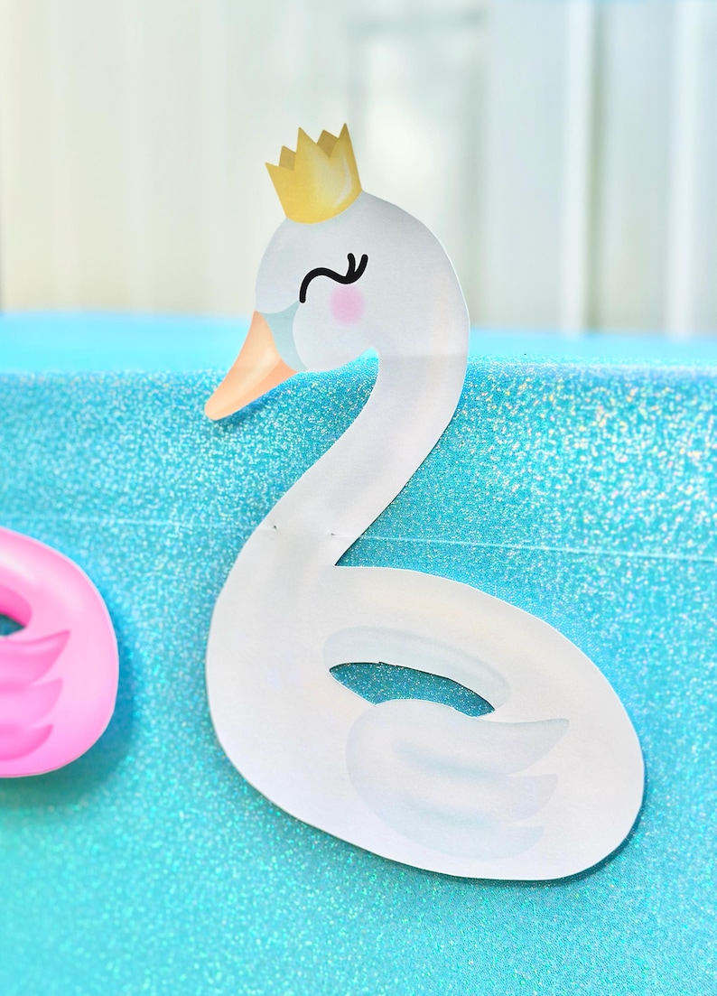 Swan Pool Float Garland PRINTABLE, Pool Floatie Party Banner, Swan ...