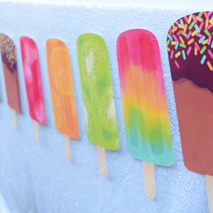 Popsicle Banner PRINTABLE, Popsicle Party Decorations, Ice Pop Garland ...