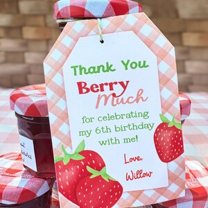 Thank You Berry Much Favor Tag PRINTABLE, Strawberry Birthday Party ...