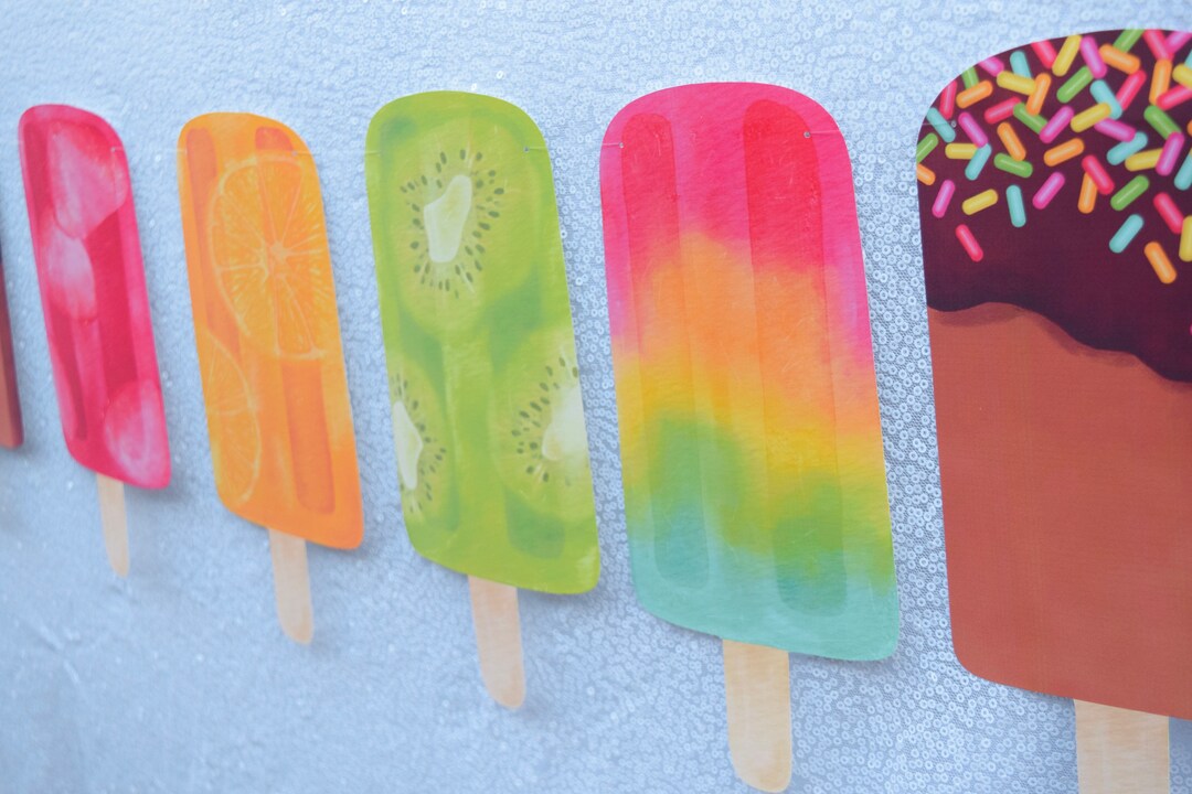 Popsicle Banner PRINTABLE, Popsicle Party Decorations, Ice Pop Garland ...