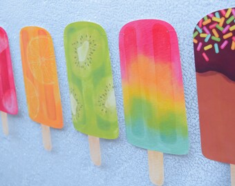 Popsicle Garland Felt Rainbow Ice Pop Banner - Etsy