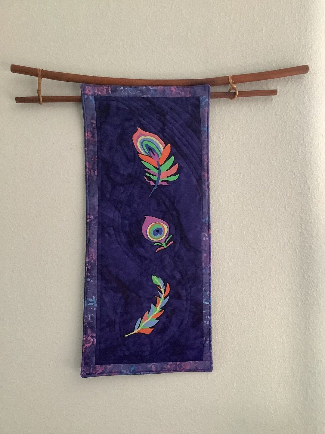 Feathers/ Leaves/ Kaffe Fassett Fabric/ Purple Batiks/ Free Spirit ...