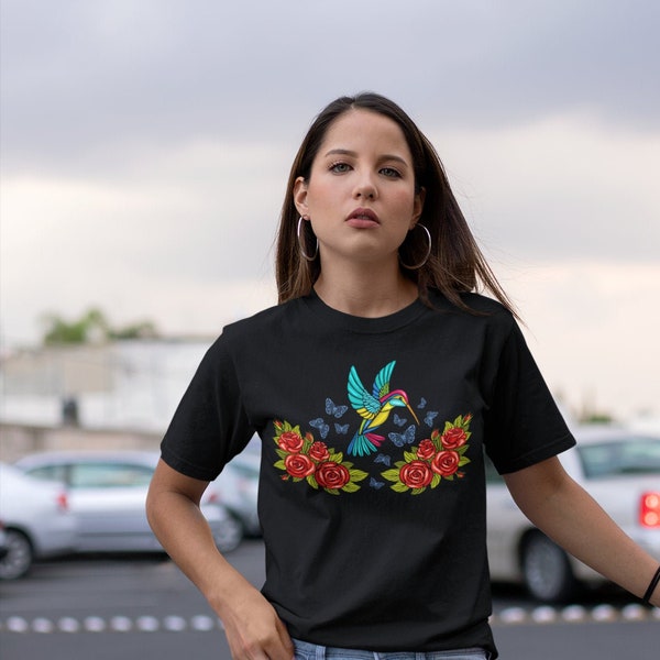 Embroidered Hummingbird Shirt - Etsy