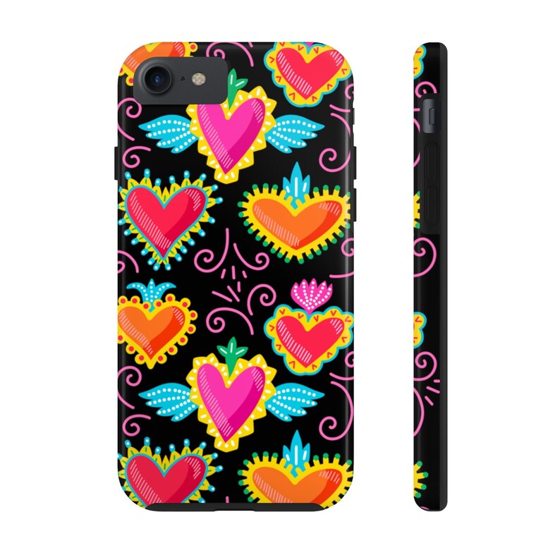 Tough Phone Case Sacred Heart Art Folk Art Mexico Custom | Etsy